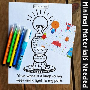 Lamp Bible Craft for Kids Showcasing Psalm 119, Verse 105 | Engaging ...