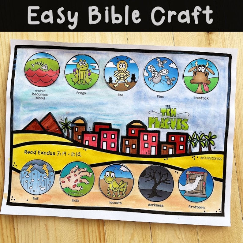 Moses and the Ten Plagues Bible Craft | Sunday School | Egypt Exodus 7 ...
