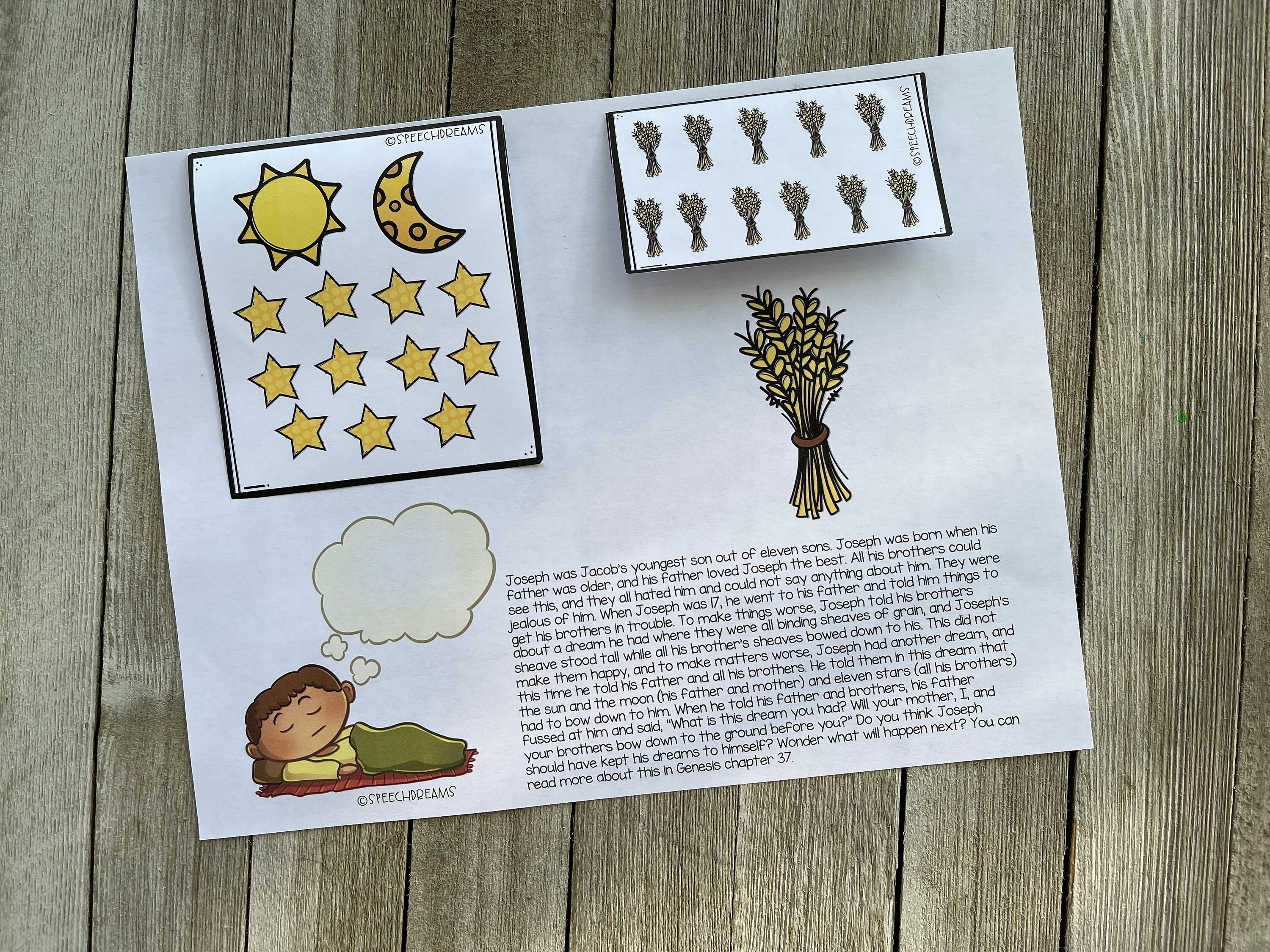 Joseph's Dreams Bible Story Craft: Sunday School Activity - Etsy