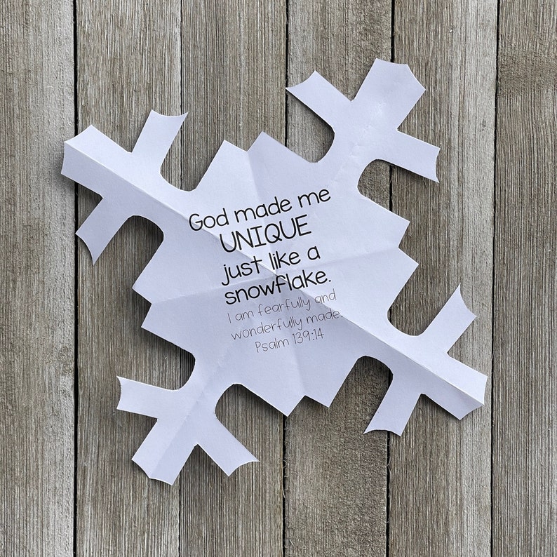 Winter Snowflake Craft for Church Bible Lesson for Kids - Etsy