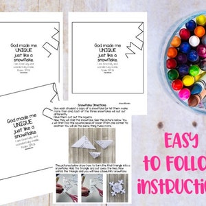 Winter Snowflake Craft for Church Bible Lesson for Kids - Etsy