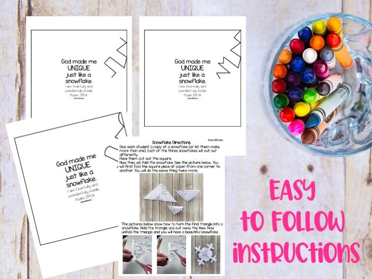 Winter Snowflake Craft for Church Bible Lesson for Kids - Etsy