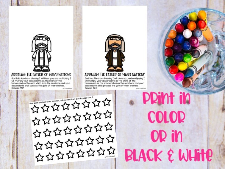 Abraham Bible Craft for Kids the Father of Many Nations - Etsy