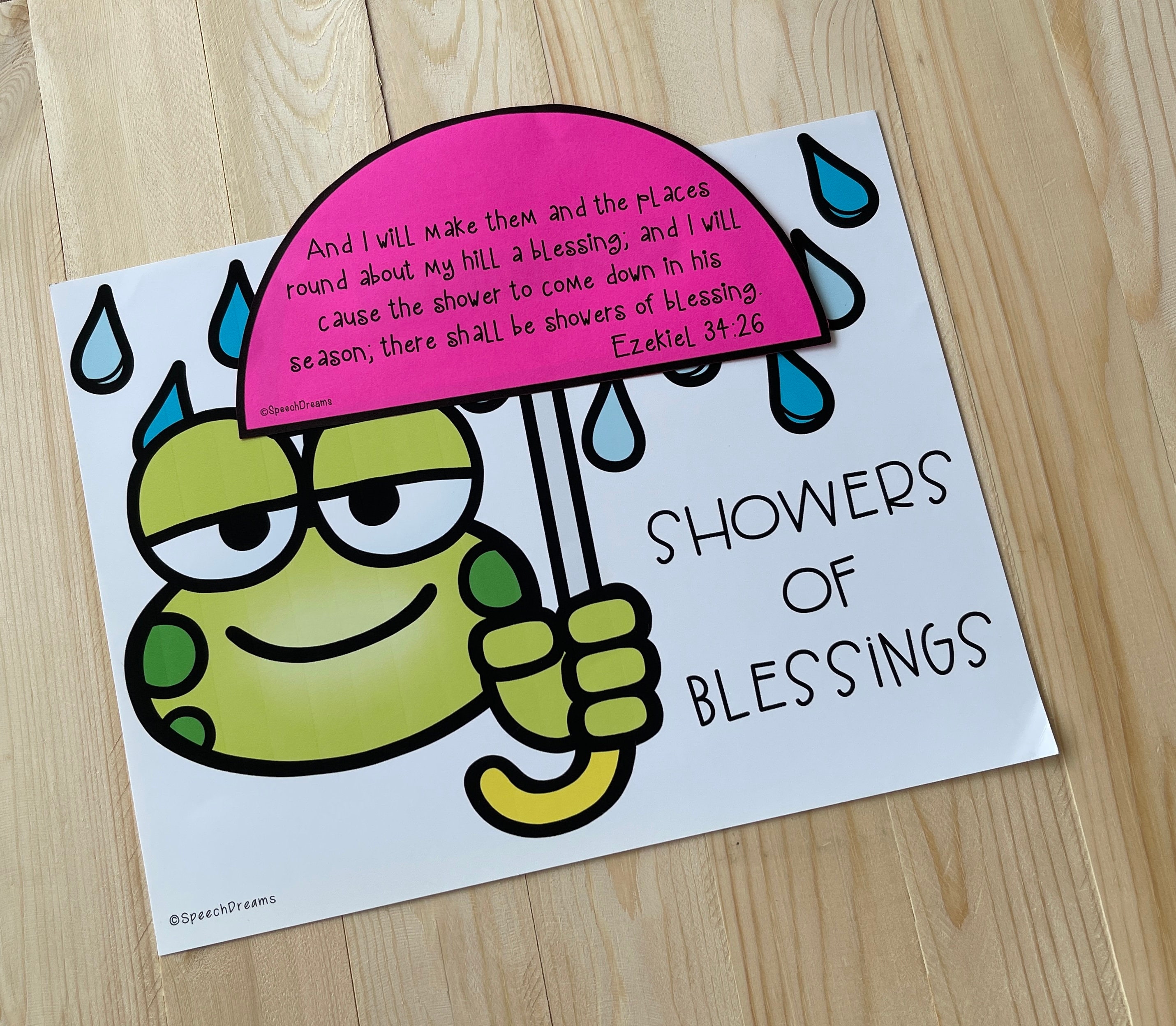 Frog Umbrella Bible Craft: Showers of Blessings Activity (PDF) - Etsy