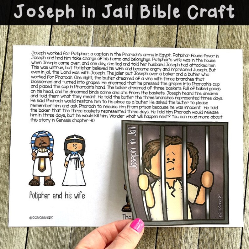 Joseph in Jail Bible Craft Sunday School - Etsy