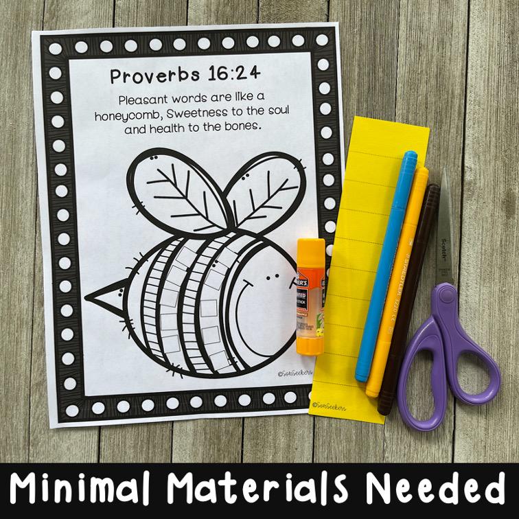Christian Craft for Kids | Sunday School Proverbs 16:24 Church Bee ...