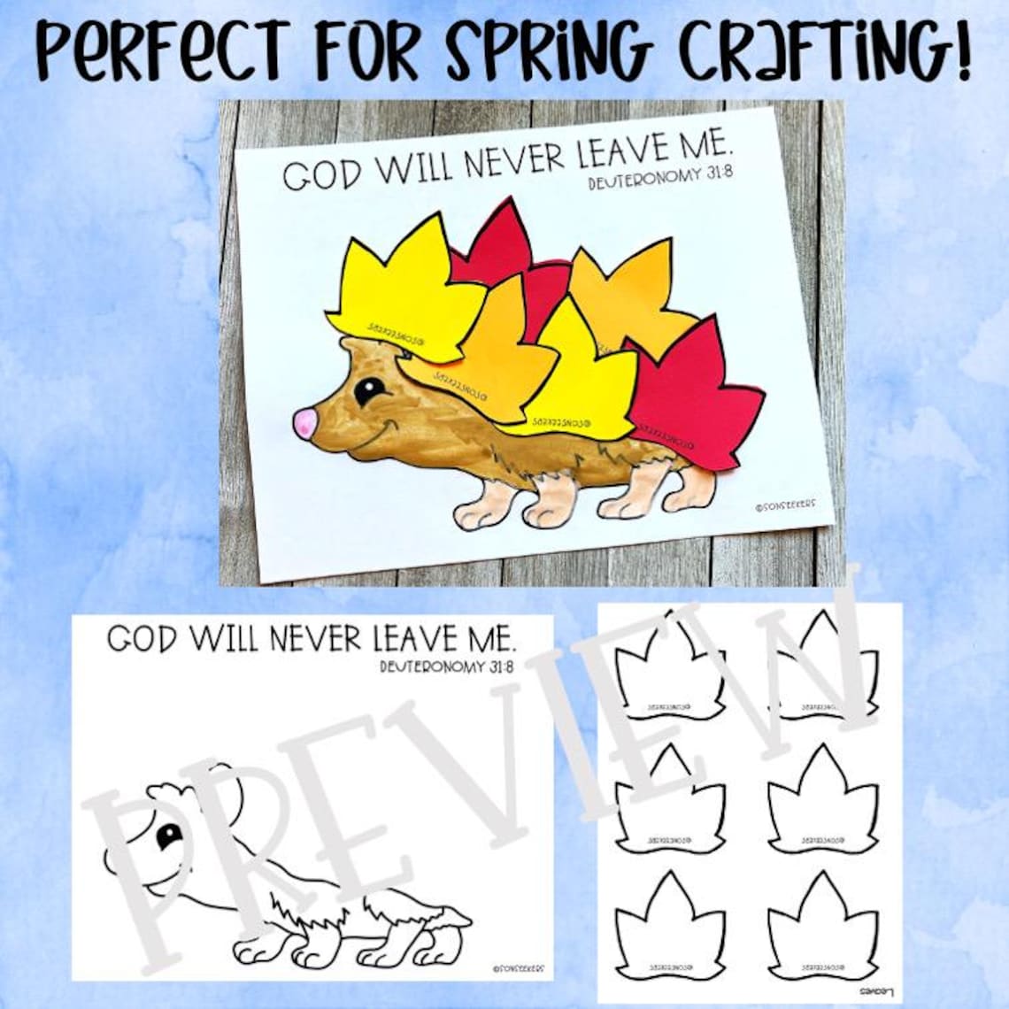 Fall Bible Craft Hedgehog | Sunday School | Deuteronomy 31:8 - Etsy