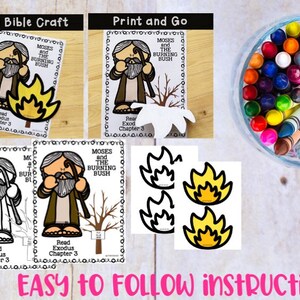 Moses and the Burning Bush Bible Craft | Sunday School | Exodus 3 - Etsy