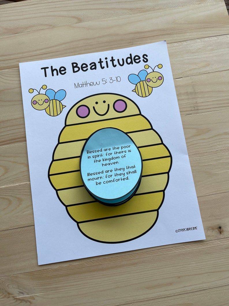 Beatitudes Bible Craft for Kids Beehive Christian Scripture ...