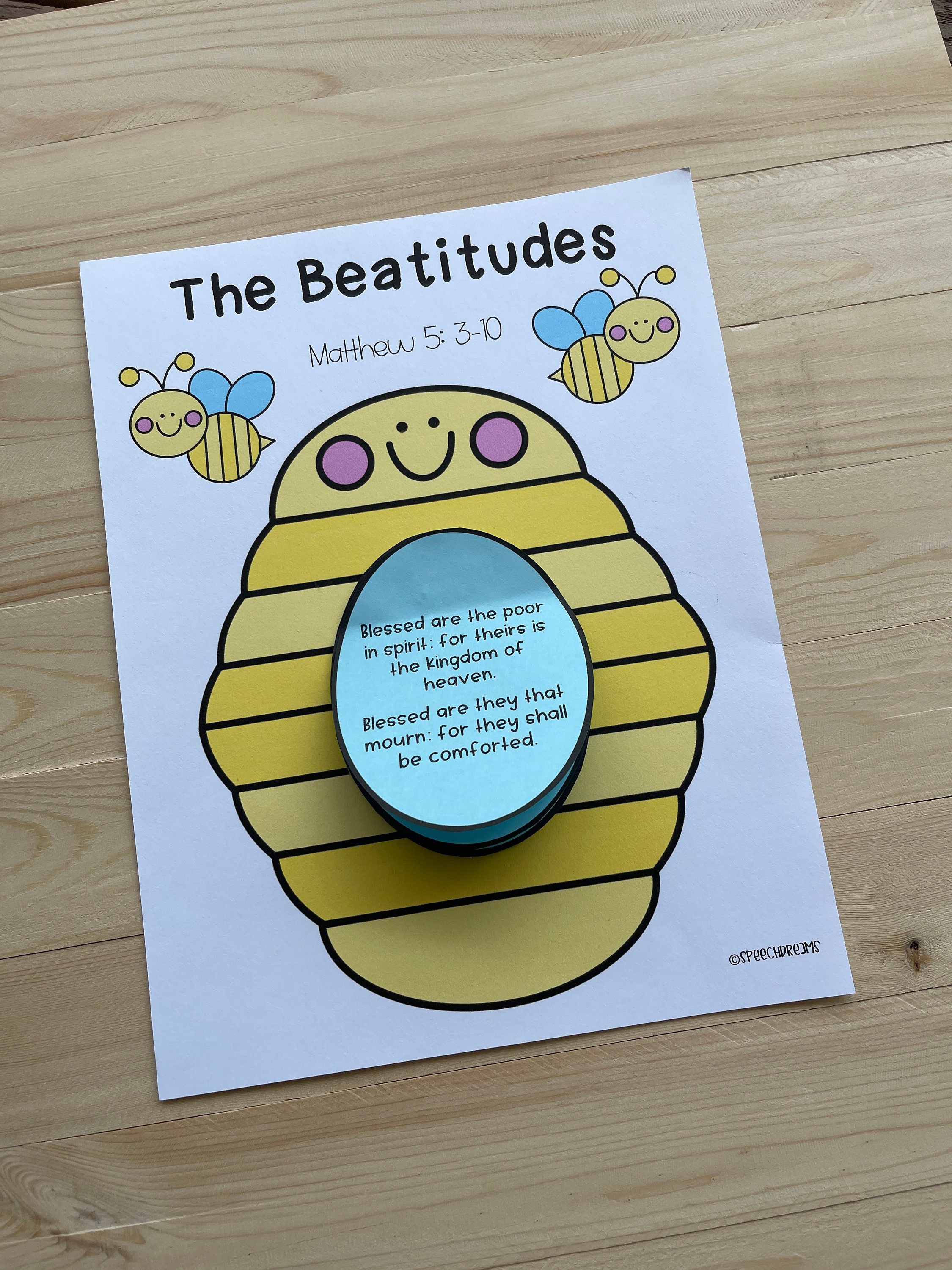Beatitudes Bible Craft for Kids Beehive Christian Scripture ...