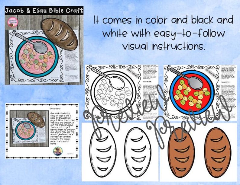 Jacob and Esau Bible Craft: Sunday School Lesson (printable) - Etsy
