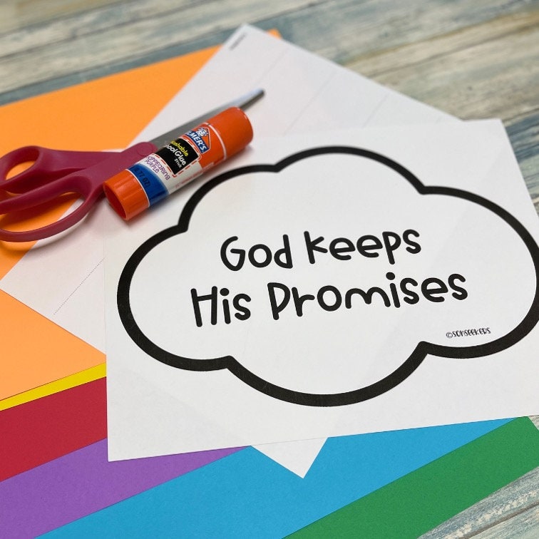 Rainbow Christian Bible Craft for Kids | Sunday School Spring Cloud ...