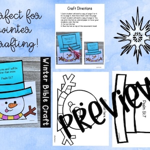 Winter Bible Craft for Church Kids Snowman Hat Scripture - Etsy