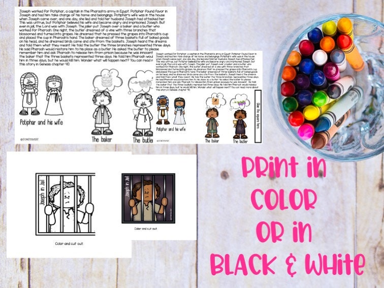 Joseph in Jail Bible Craft: Sunday School Activity (printable PDF) - Etsy