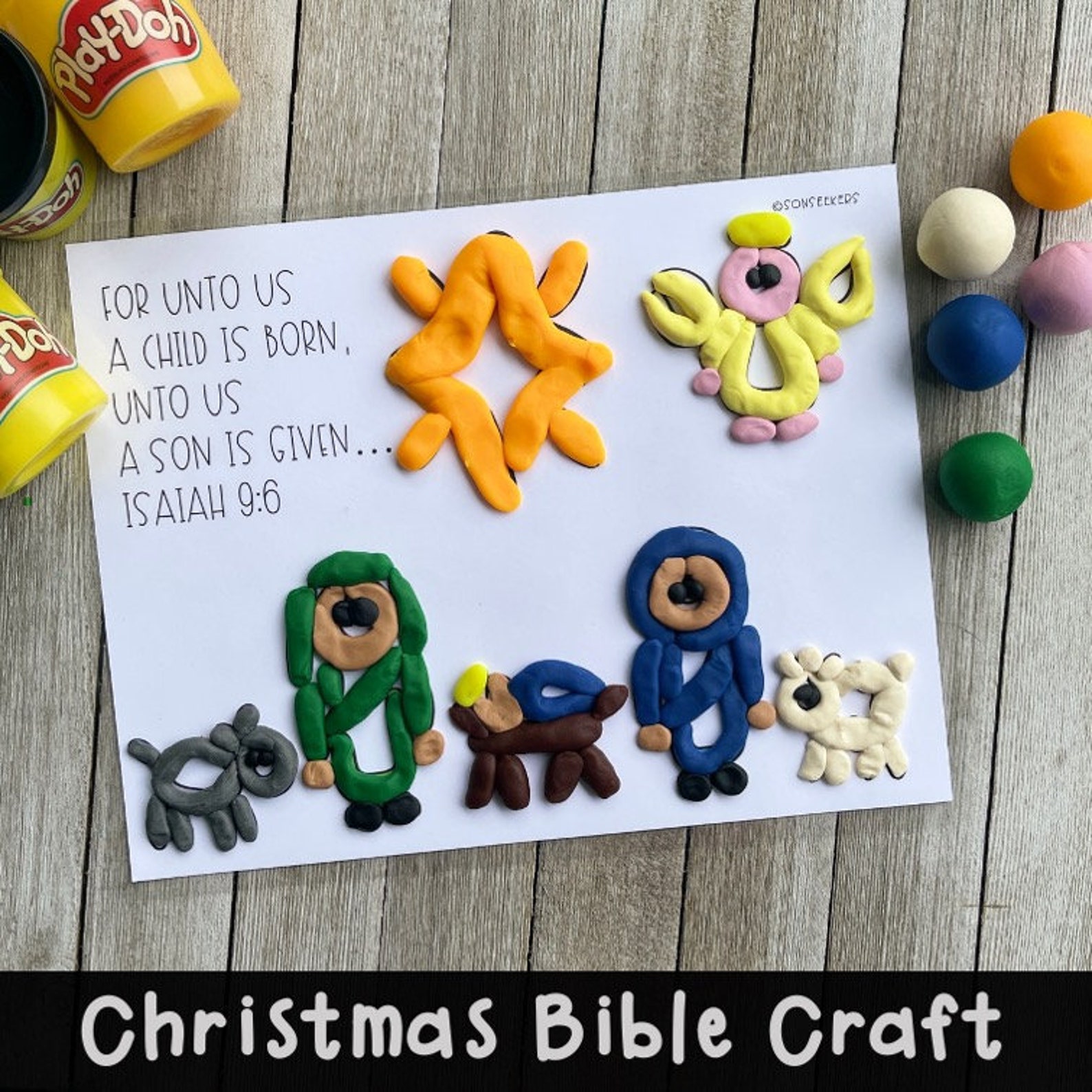 Christmas Bible Craft for Church Play Dough Nativity Bible Craft for ...