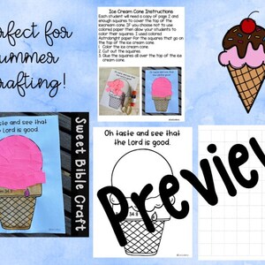Ice Cream Bible Craft for Kids Psalm 34 Verse 8 Summer Activities ...