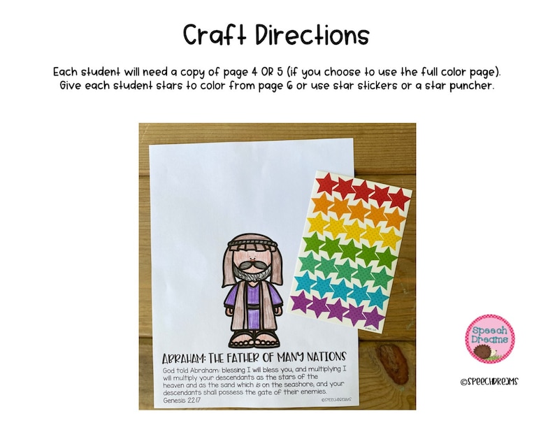 Abraham Bible Craft for Kids the Father of Many Nations - Etsy