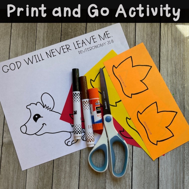 Fall Bible Craft Hedgehog Sunday School Deuteronomy 31:8 - Etsy