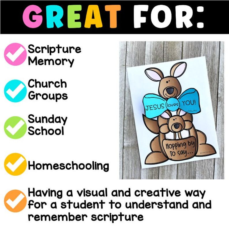 Kangaroo Bible Craft for Kids Anytime Worksheet Activity Homeschool ...