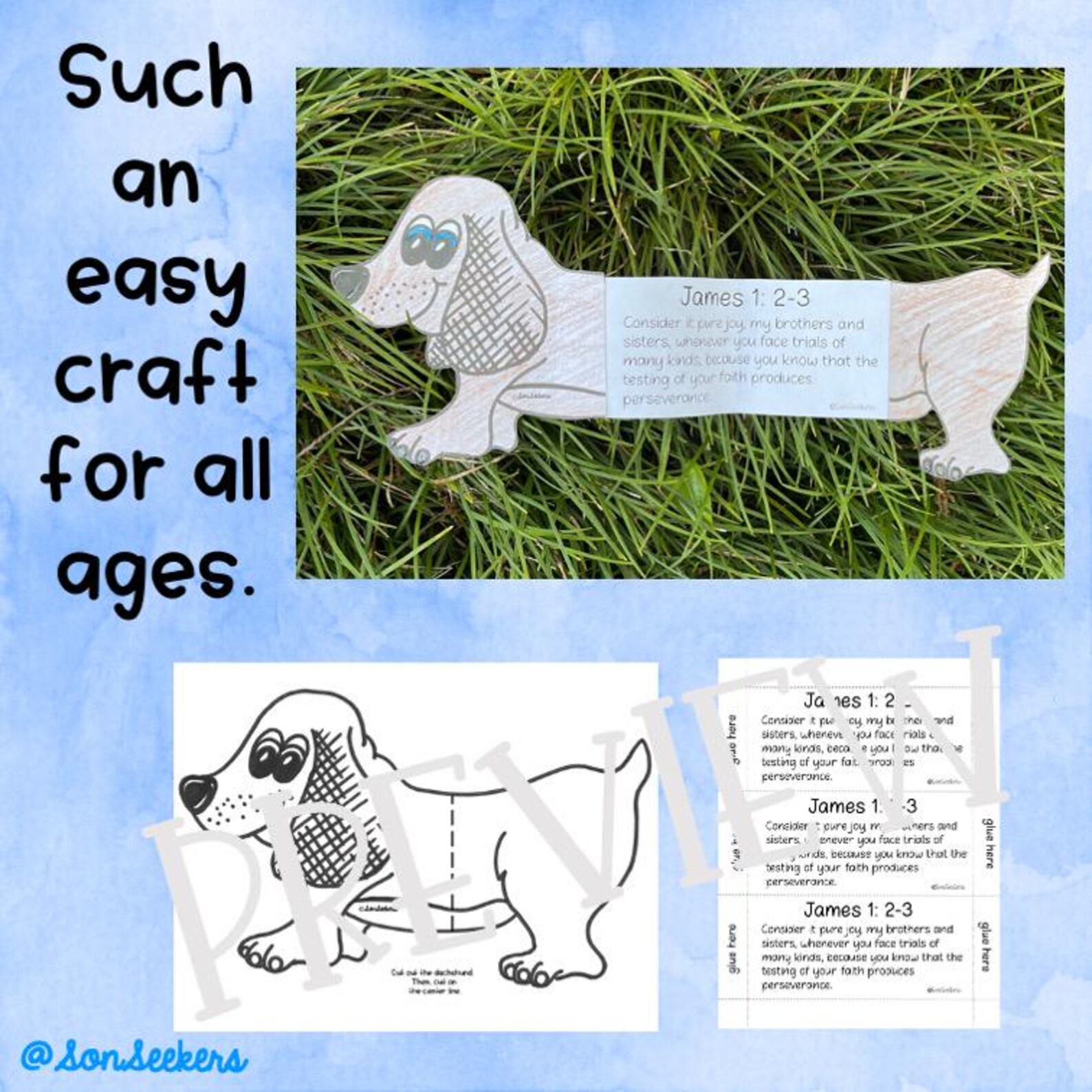 Dog Bible Verse Craft: Sunday School Activity (digital Download) - Etsy