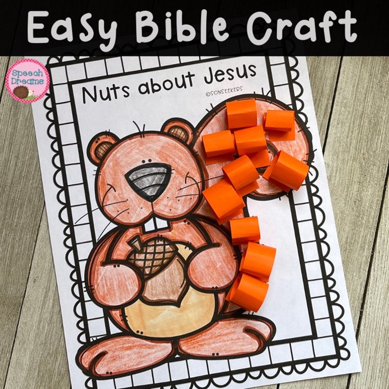 Fall Bible Craft Squirrel | Sunday School | Nuts About Jesus - Etsy