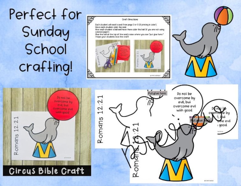 Christian Craft for Kids | Sunday School Romans 12:21 Church Seal ...