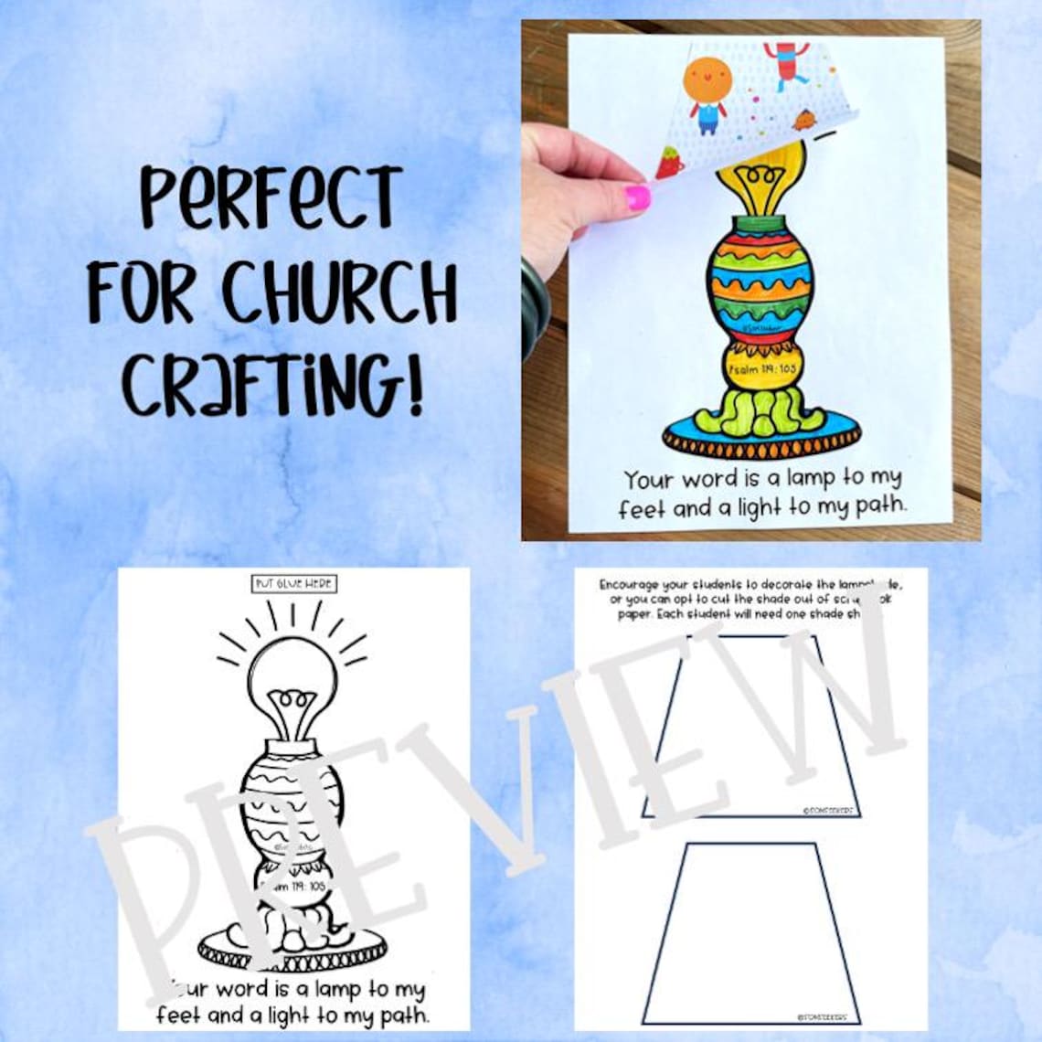 Lamp Bible Craft for Kids Showcasing Psalm 119, Verse 105 | Engaging ...