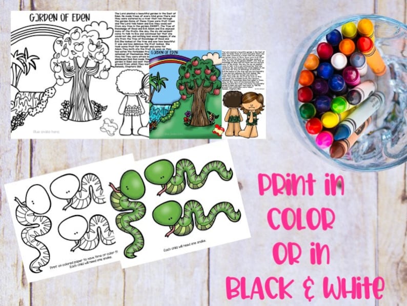 Adam and Eve Bible Craft for Kids - Etsy