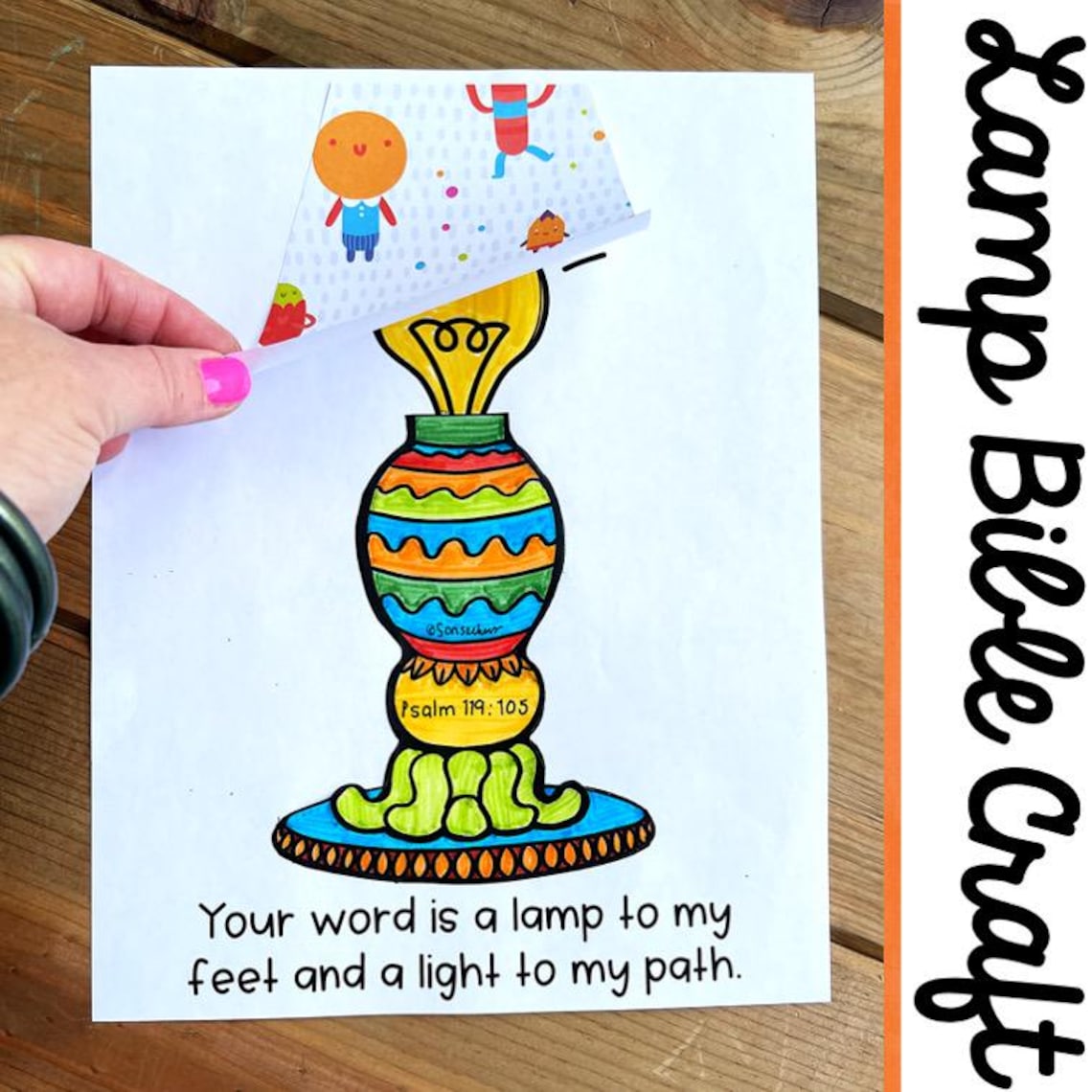 Lamp Bible Craft for Kids Showcasing Psalm 119, Verse 105 | Engaging ...