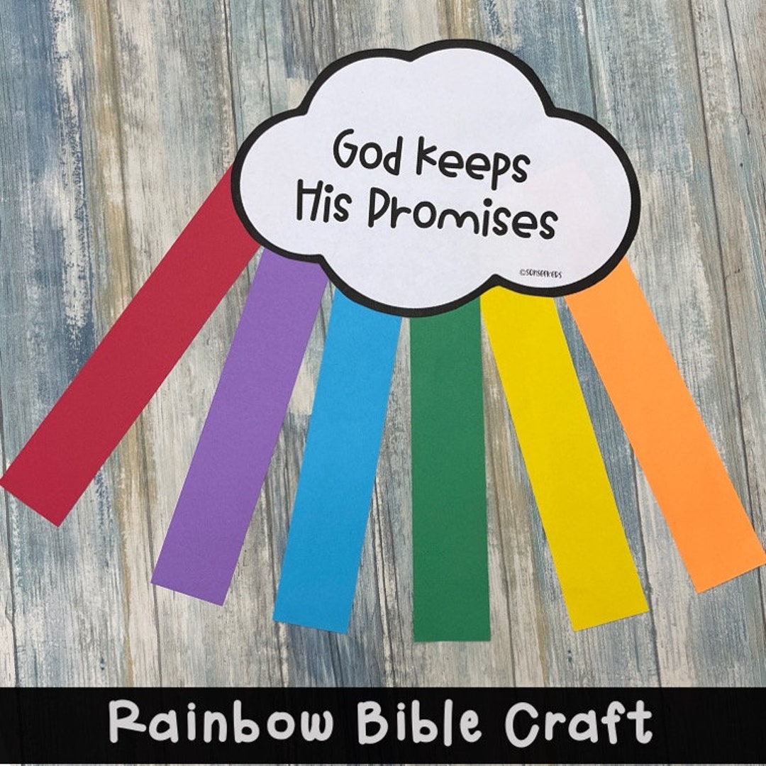Rainbow Christian Bible Craft for Kids | Sunday School Spring Cloud ...