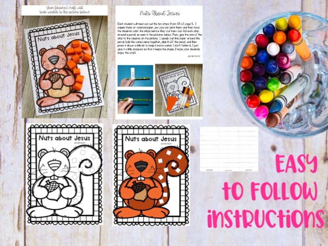 Fall Bible Craft Squirrel | Sunday School | Nuts About Jesus - Etsy