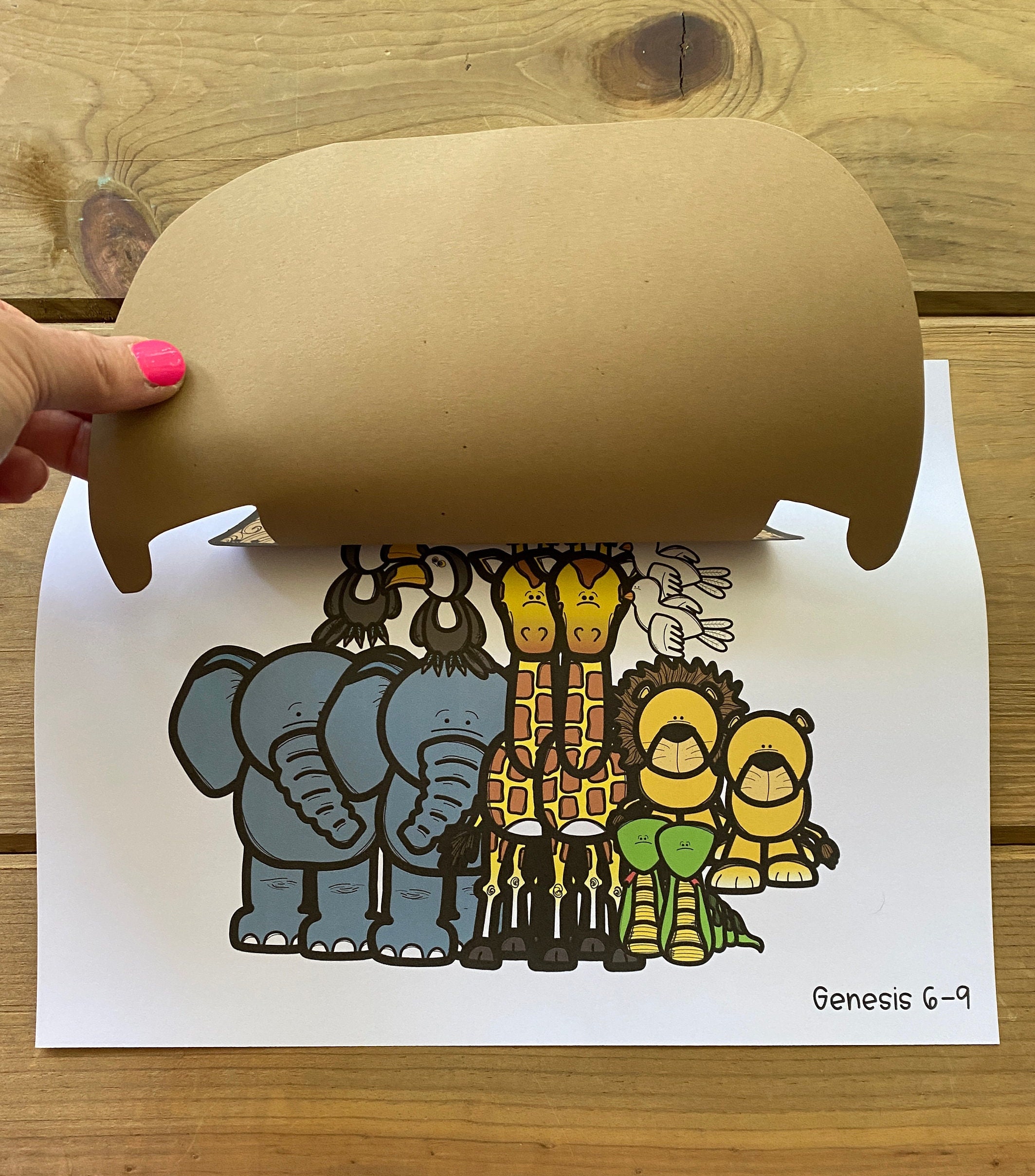 Noah's Ark Bible Craft for Kids Animals Two by Two Rainbow Flood Sunday ...