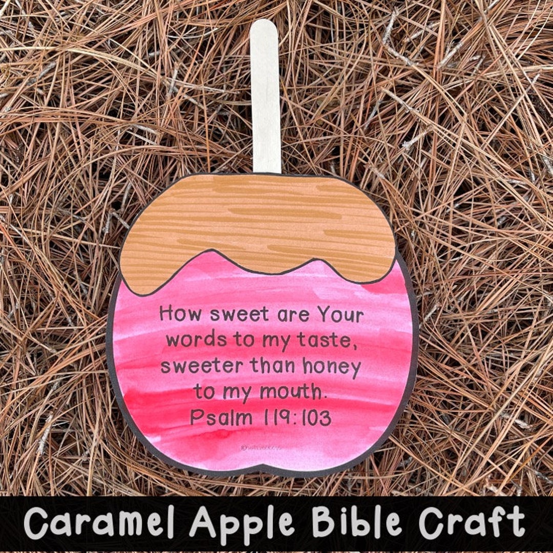 Fall Caramel Apple Bible Craft for Kids: Psalm 119 Verse 103 Harvest ...