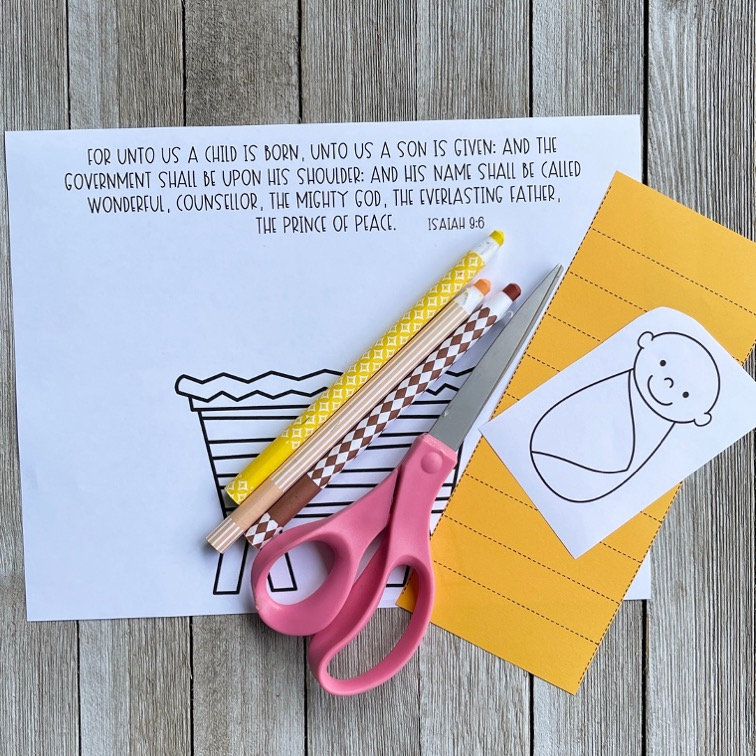 Christmas Bible Craft for Church Nativity Baby Jesus in a Manger Bible ...