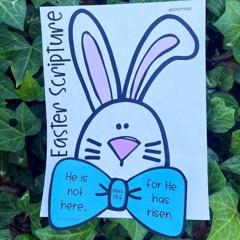 Easter Bunny Bible Craft for Spring Sunday School Memorizing Scripture ...