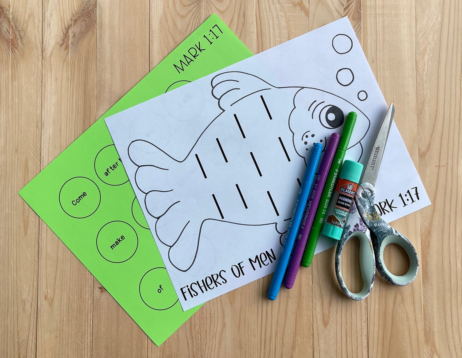 Fish Bible Craft for Kids Mark Chapter 1 Verse 17 Summer | Christian ...