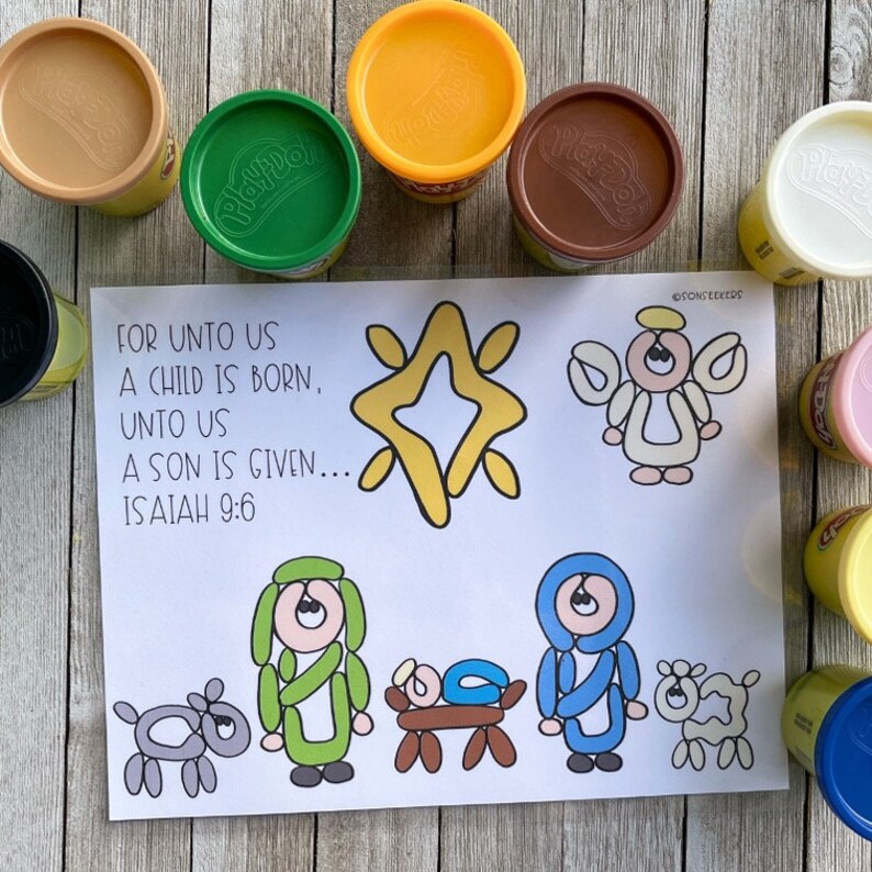 Christmas Bible Craft for Church Play Dough Nativity Bible Craft for ...