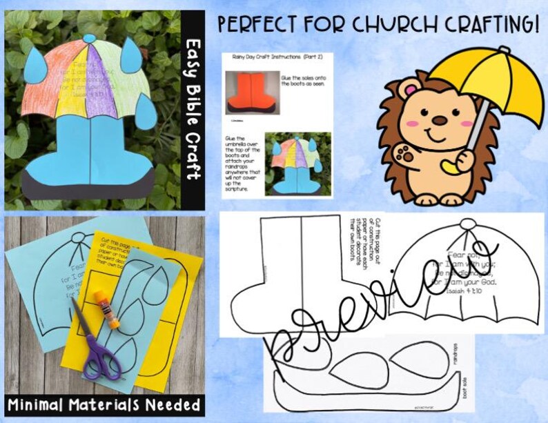 Rainy Day Umbrella With Rainboots Bible Craft for Kids Isaiah 41:10 ...