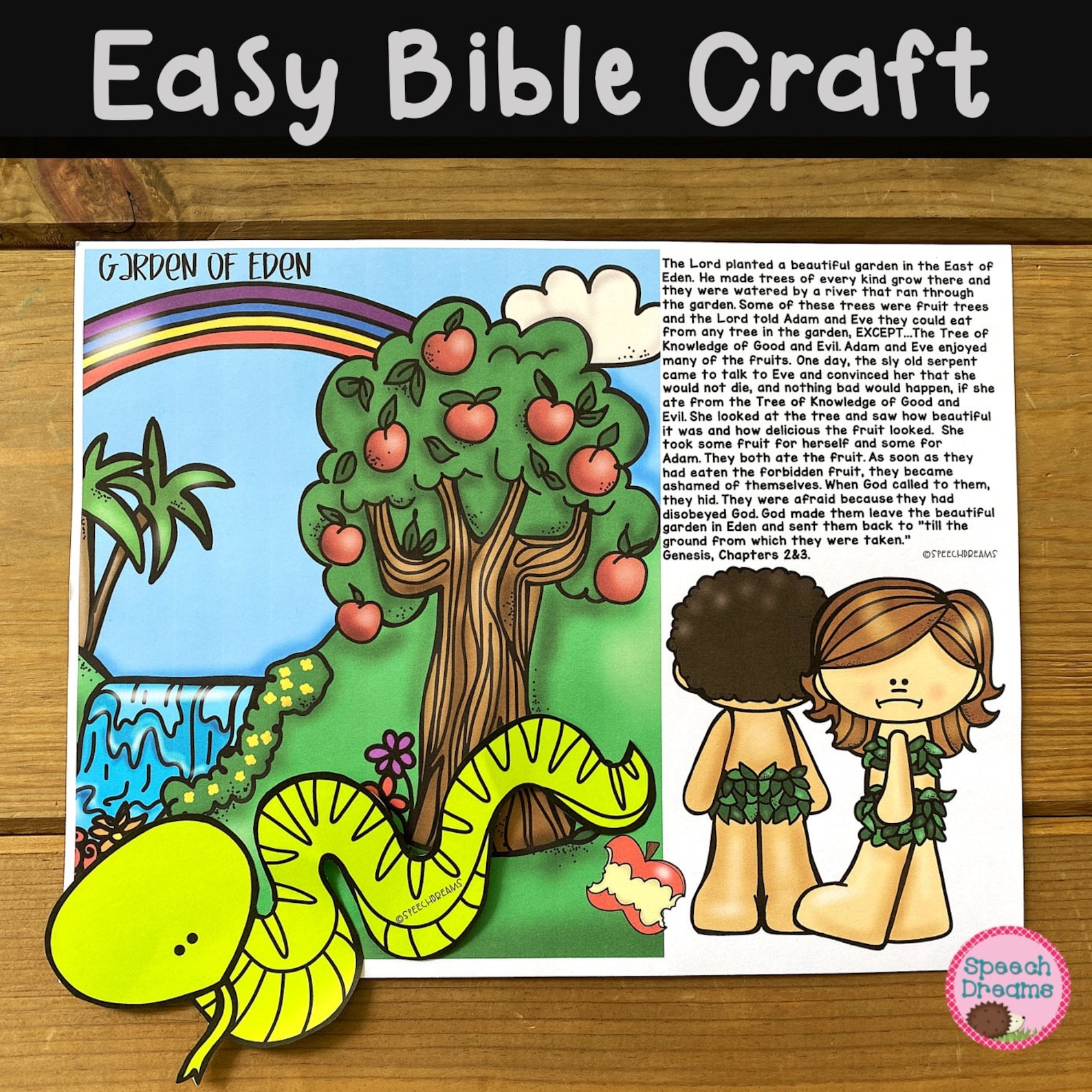Adam and Eve Bible Craft for Kids - Etsy