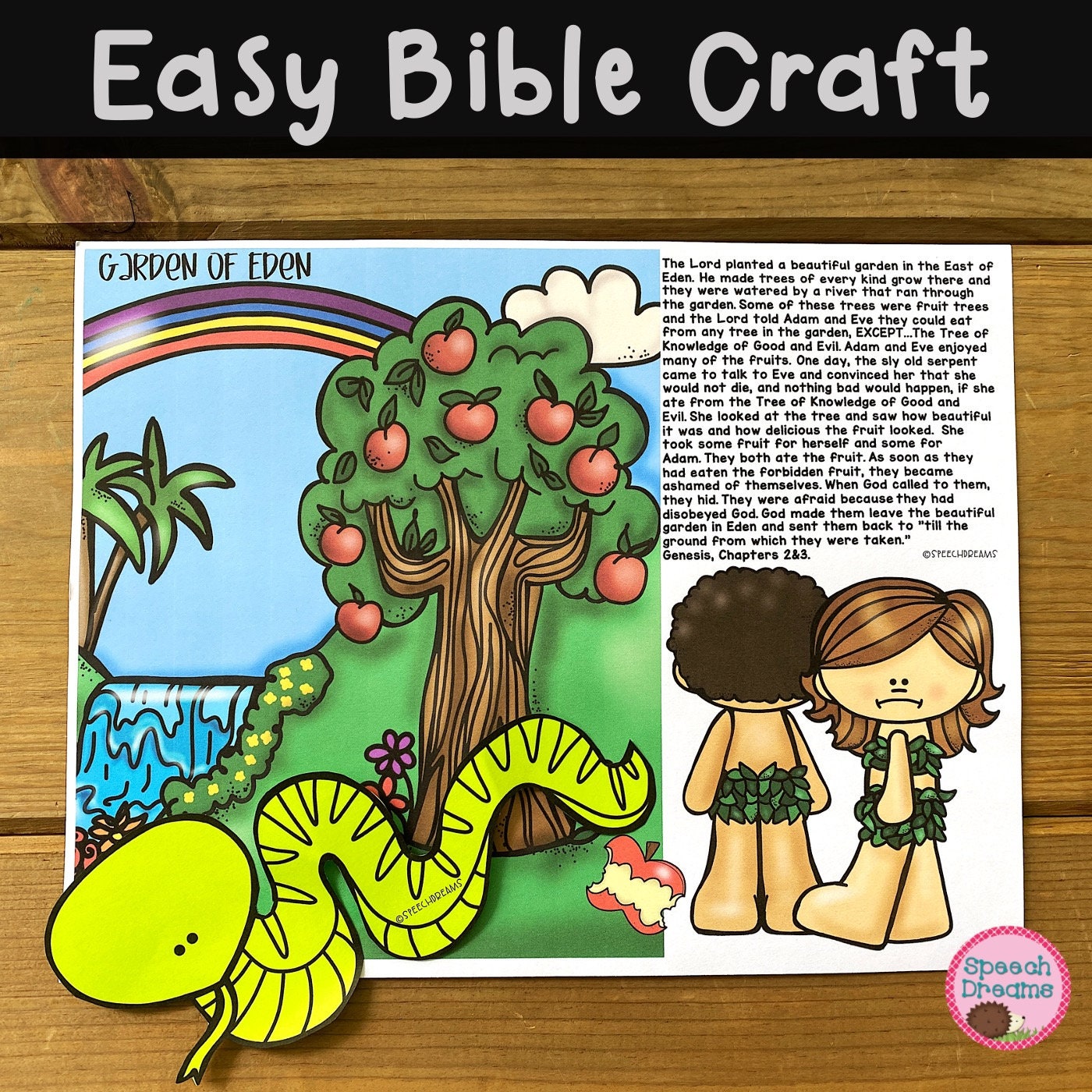 Adam and Eve Bible Craft for Kids - Etsy