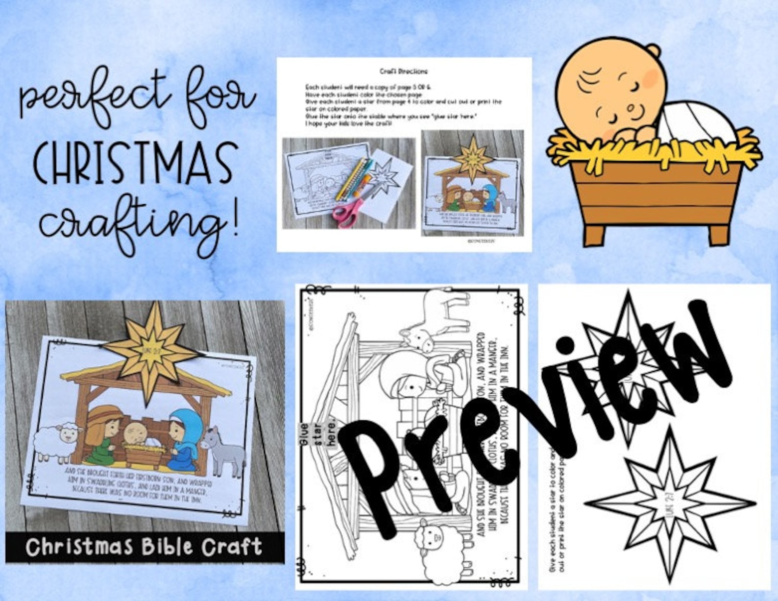 Christmas Bible Craft for Church Nativity Bible Craft for Kids ...