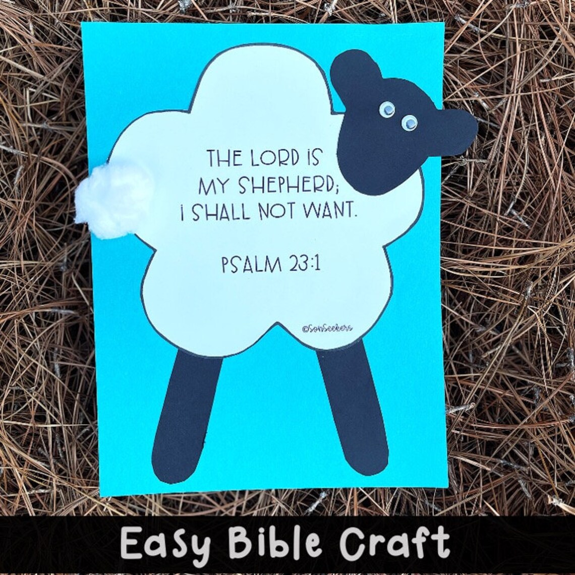 Spring Sheep Bible Craft for Kids Psalm 23:1 - Etsy