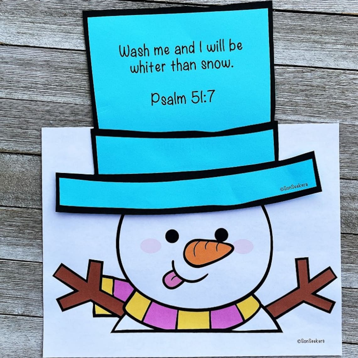 Winter Bible Craft for Church Kids Snowman Hat Scripture - Etsy