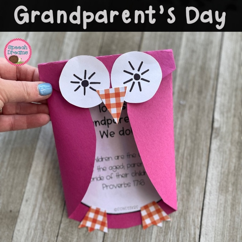 Grandparents Day Bible Craft Owl | Sunday School | Homeschool - Etsy