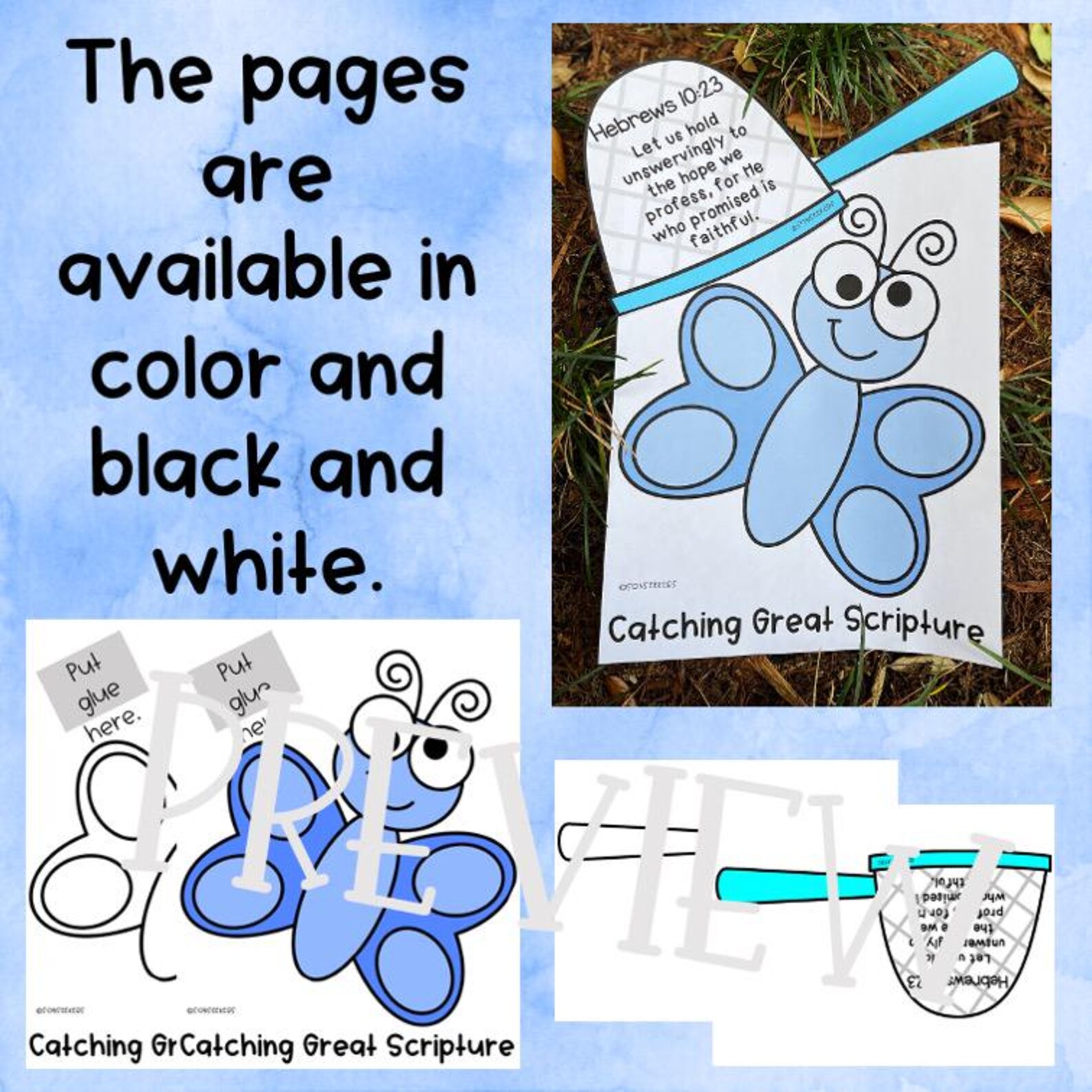 Spring Butterfly Bible Craft for Kids Worksheet Activity Scripture ...