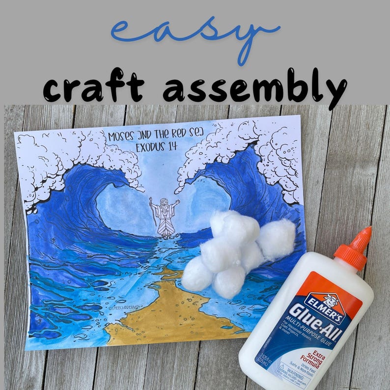 Moses and the Red Sea Bible Craft: Exodus 14 Activity (digital Download ...