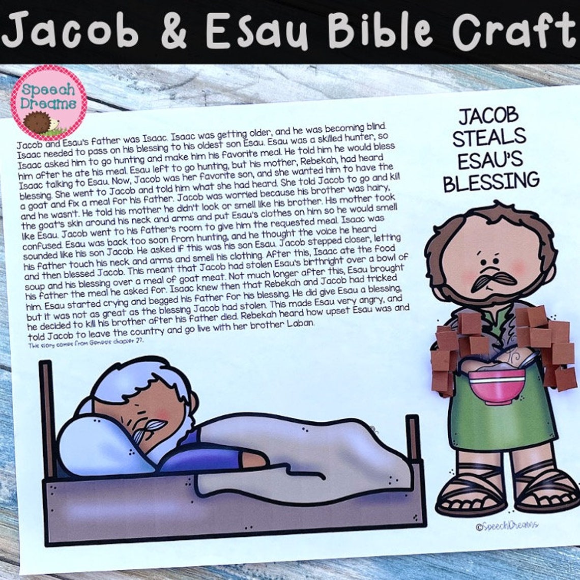 Jacob, Esau, Isaac & Rebekah Bible Craft | Sunday School - Etsy