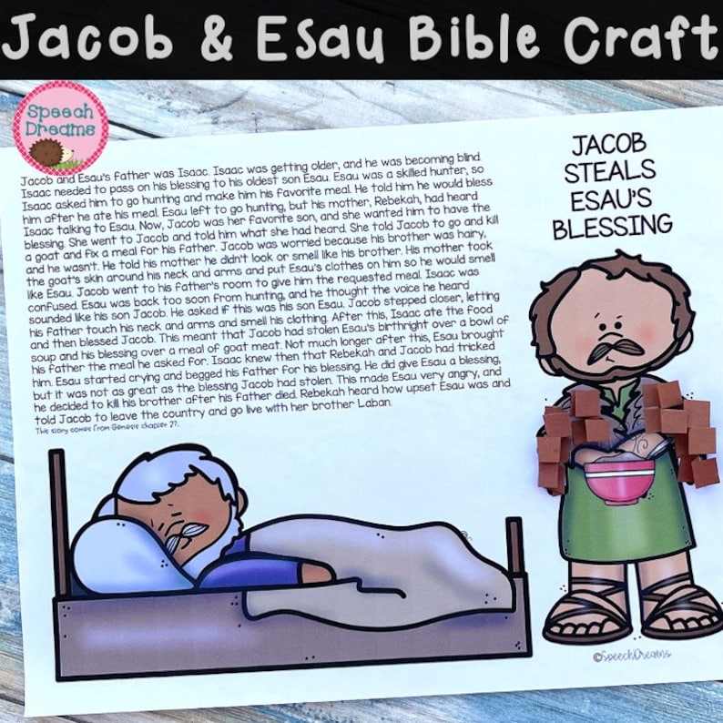 Jacob, Esau, Isaac & Rebekah Bible Craft | Sunday School - Etsy