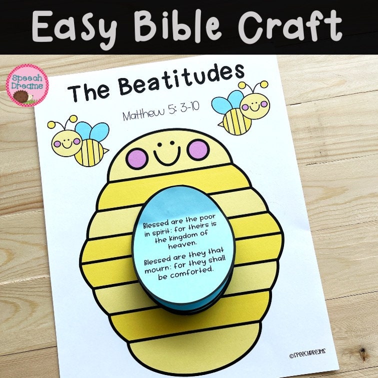 Beatitudes Bible Craft for Kids Beehive Christian Scripture ... Beatitudes Bible Craft for Kids Beehive Christian Scripture ...