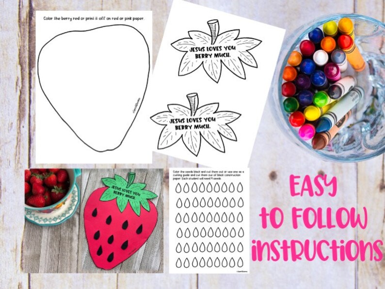 Strawberry Church Craft: VBS Coloring Activity (digital Download) - Etsy